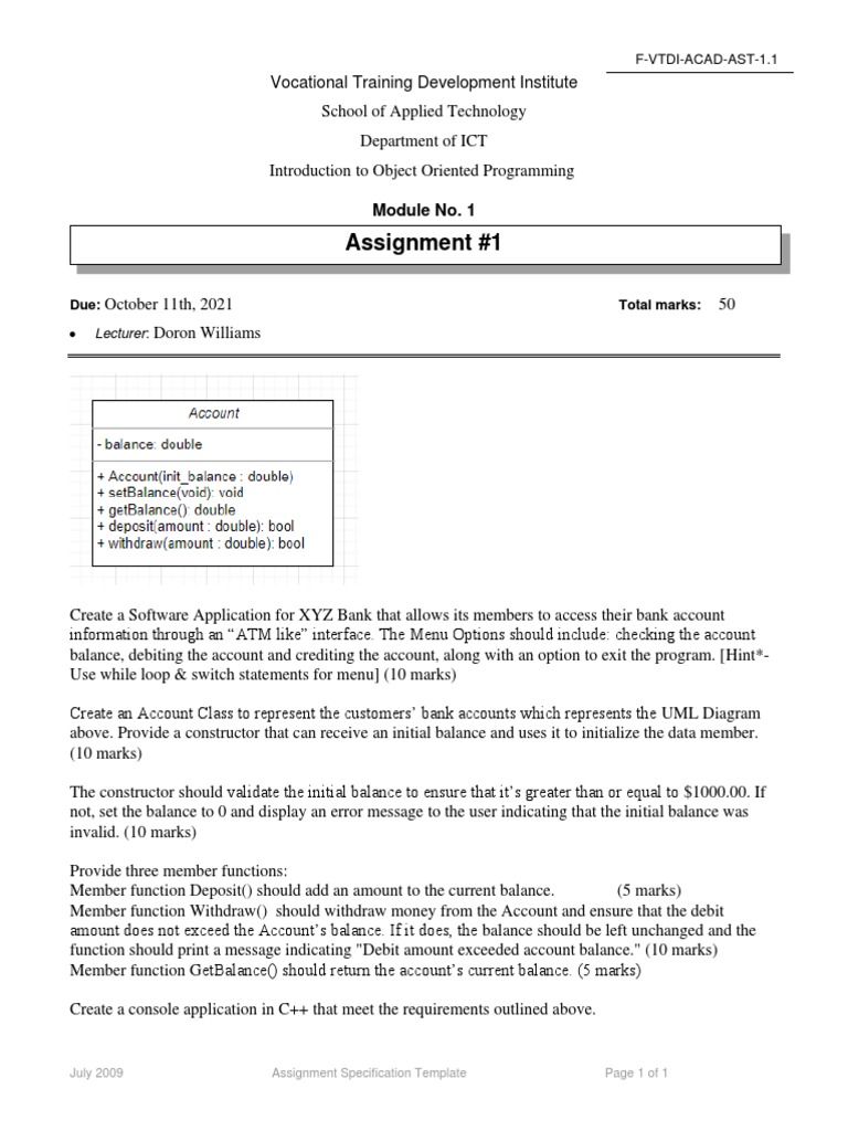 Assignment #1: Module No. 1 | PDF