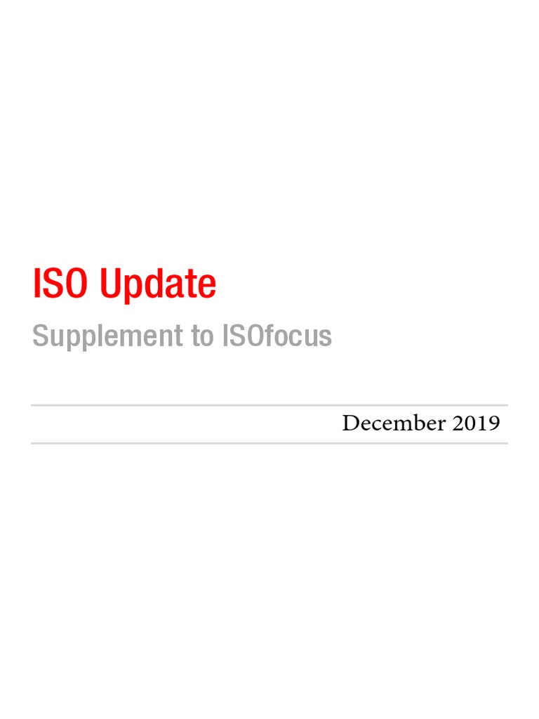 Iso Update: Supplement To Isofocus | PDF | International Organization ...