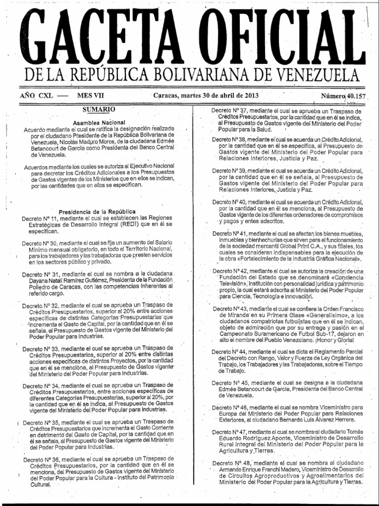 Gaceta 40157 Reglam Parc Decr 44 de La Lottt Sobre El Tiempo de Trabajo 2013 | PDF