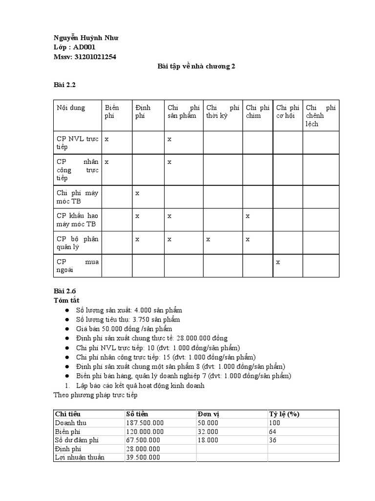 Bài tập cá nhân KTQT C2 - Nguyễn Huỳnh Như | PDF