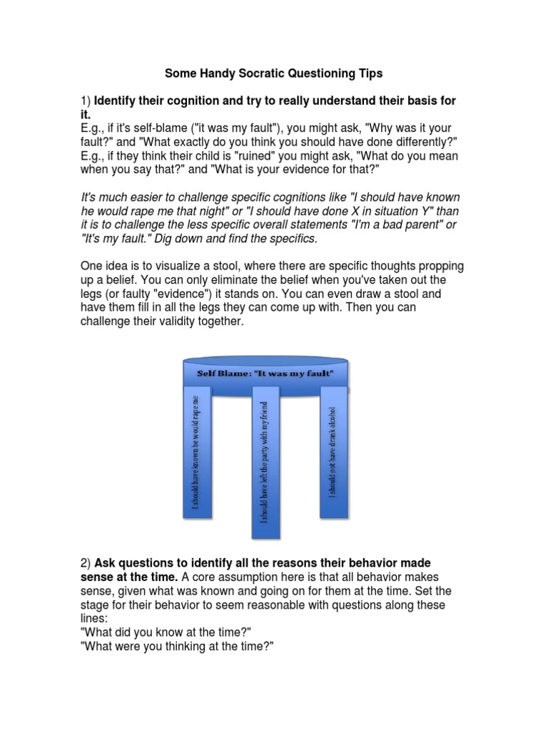 Socratic Questioning Stool | PDF | Psychological Trauma | Cognitive Science