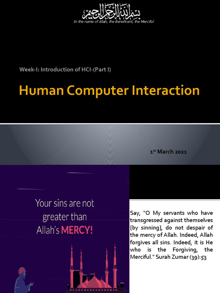 Introduction of HCI - (Part I) | PDF | Human–Computer Interaction | User Interface