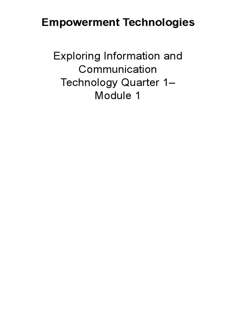 Final SHS 11-EmpTech-Q1-Module 1 (WK 1) | PDF | World Wide Web | Internet & Web