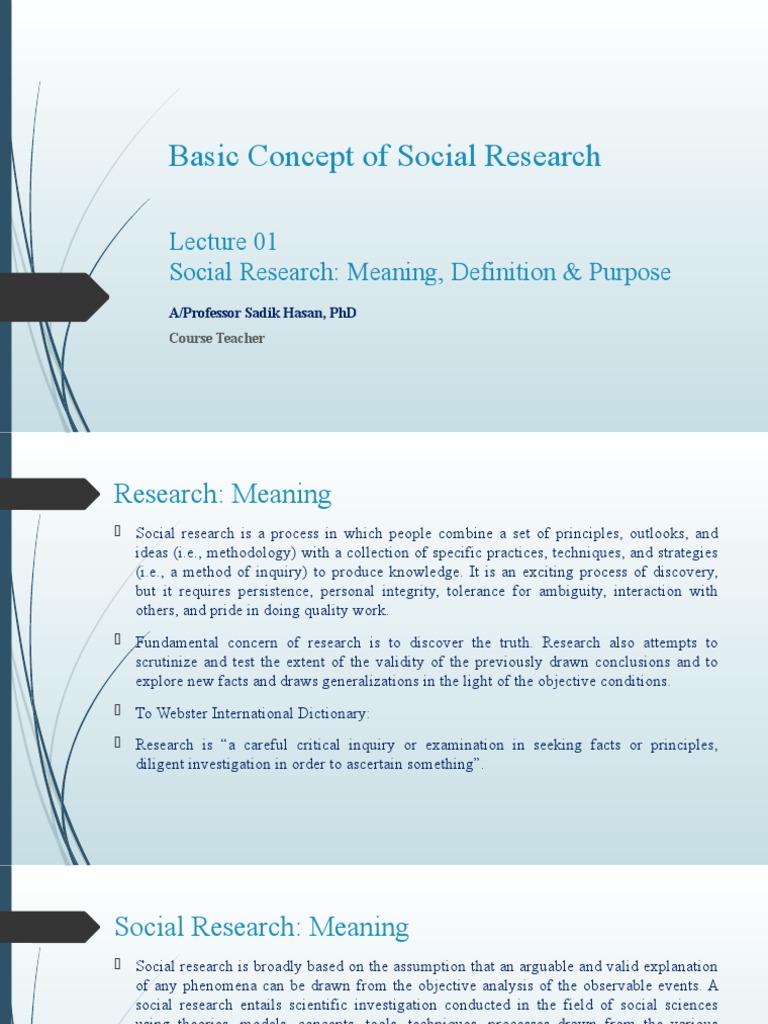 PA 311 Lecture 01 Social Research | PDF | Social Research | Science