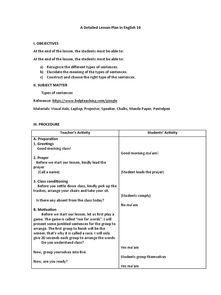 Detailed Lesson Plan | PDF | Creativity | Cognition