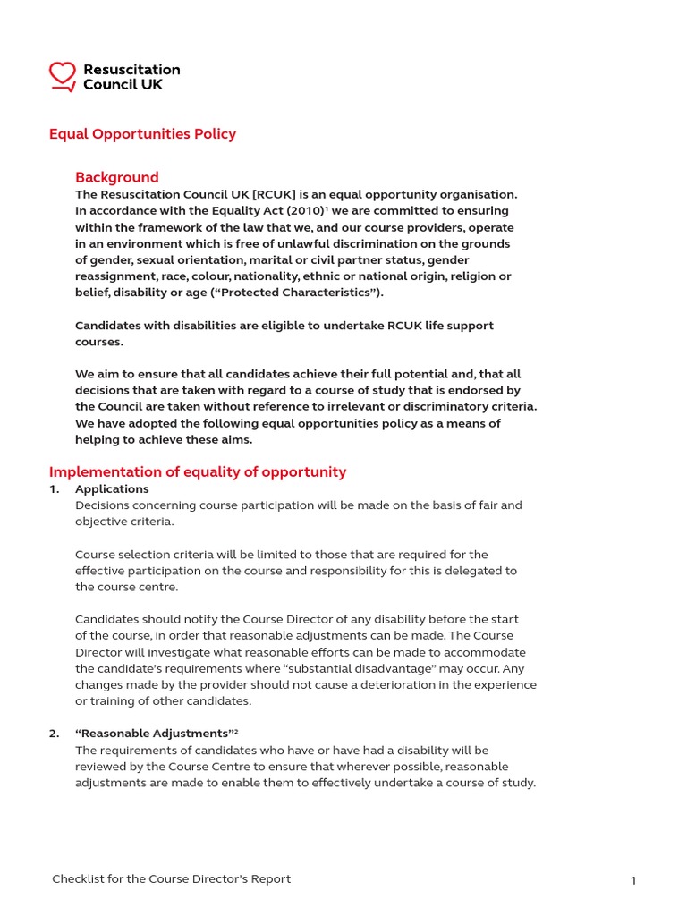 Equal Opportunities Policy | PDF | Equal Opportunity | Discrimination
