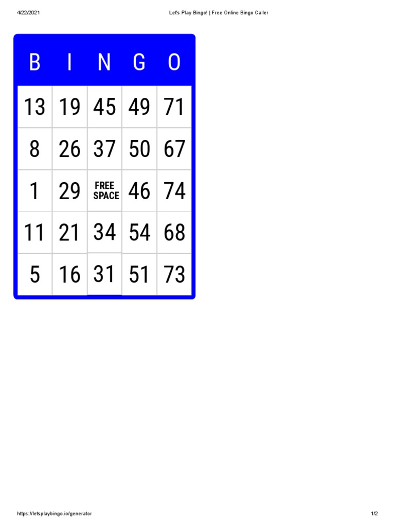 Let's Play Bingo! - Free Online Bingo Caller | PDF