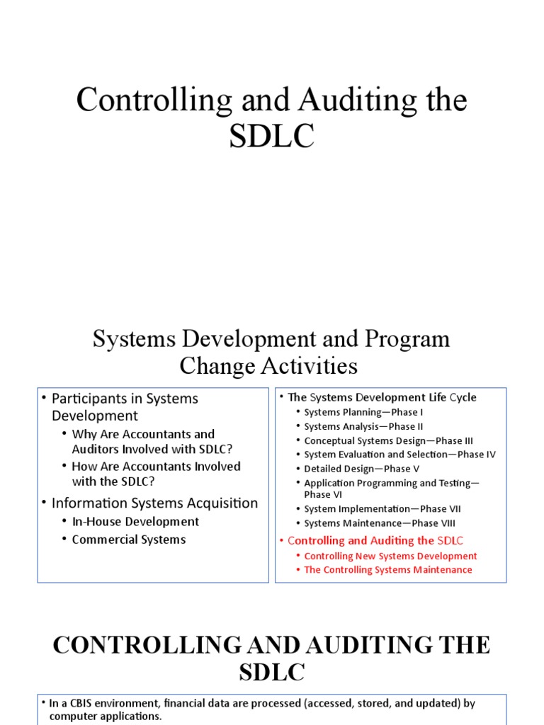 Lesson E - 3 Ch05 Controlling and Auditing The SDLC | PDF | Audit | Databases