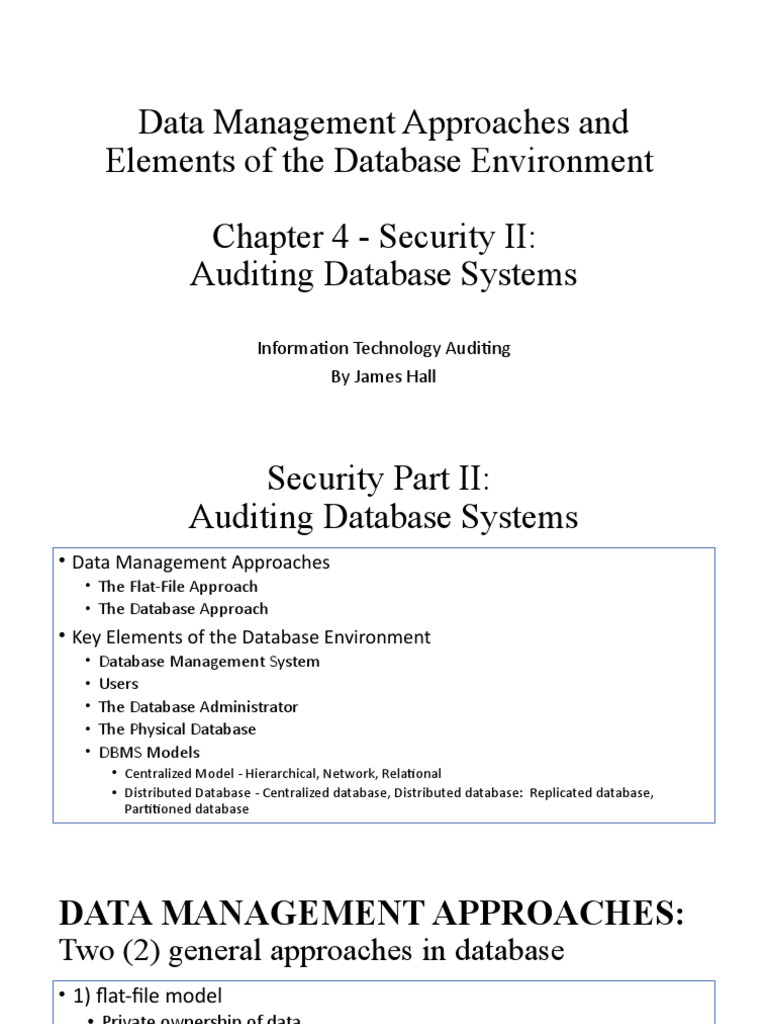 Lesson D - 1 Ch04 Data Management Elements of The Database Environment ...