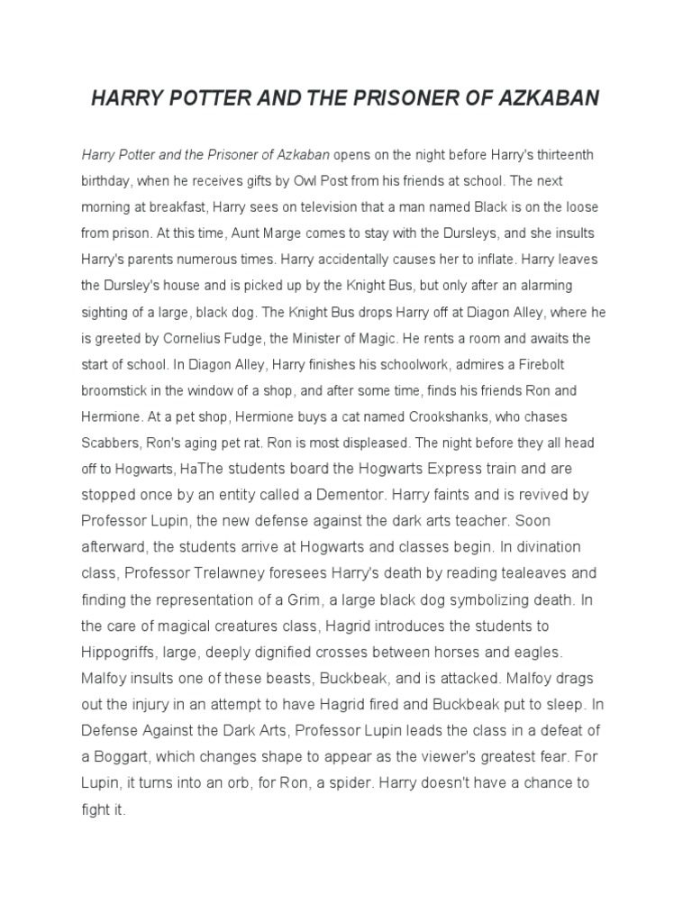 Harry Potter and The Prisoner of Azkaban | PDF | Fantasy Worlds | Fantasy