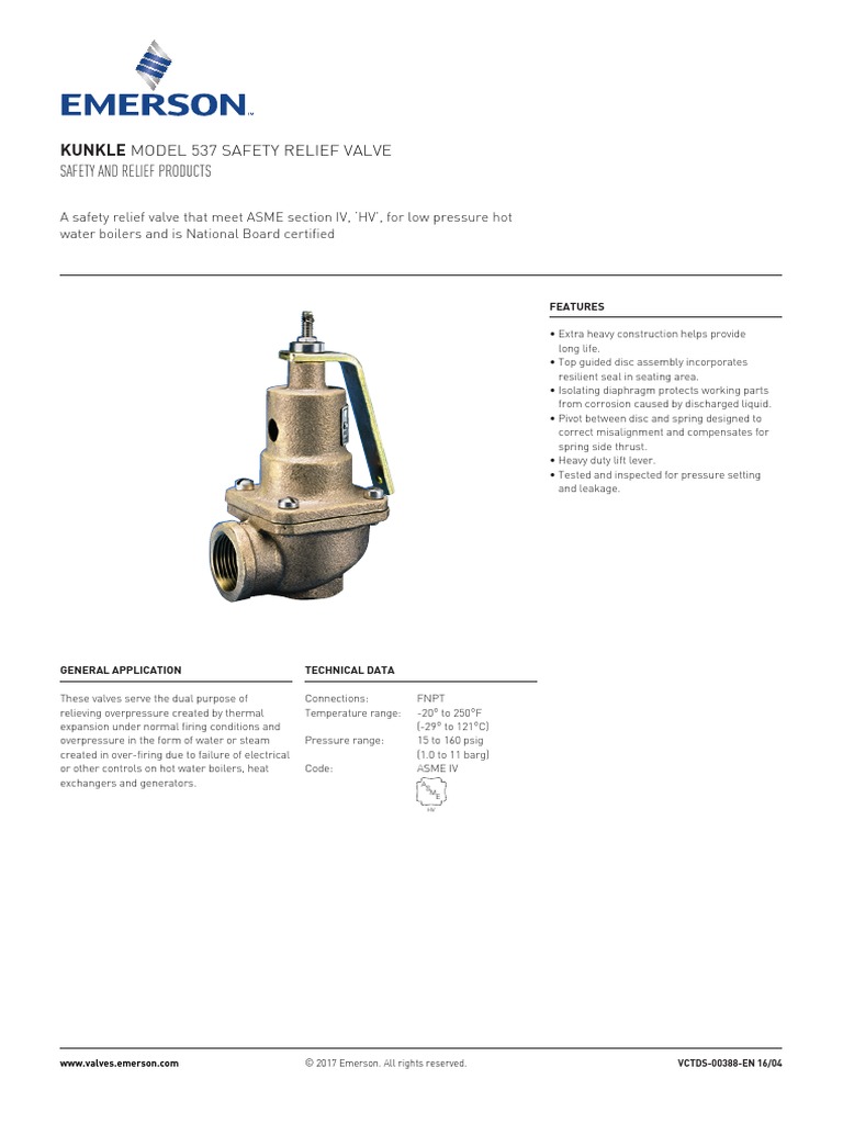 Kunkle MODEL 537 | PDF | Valve | Boiler
