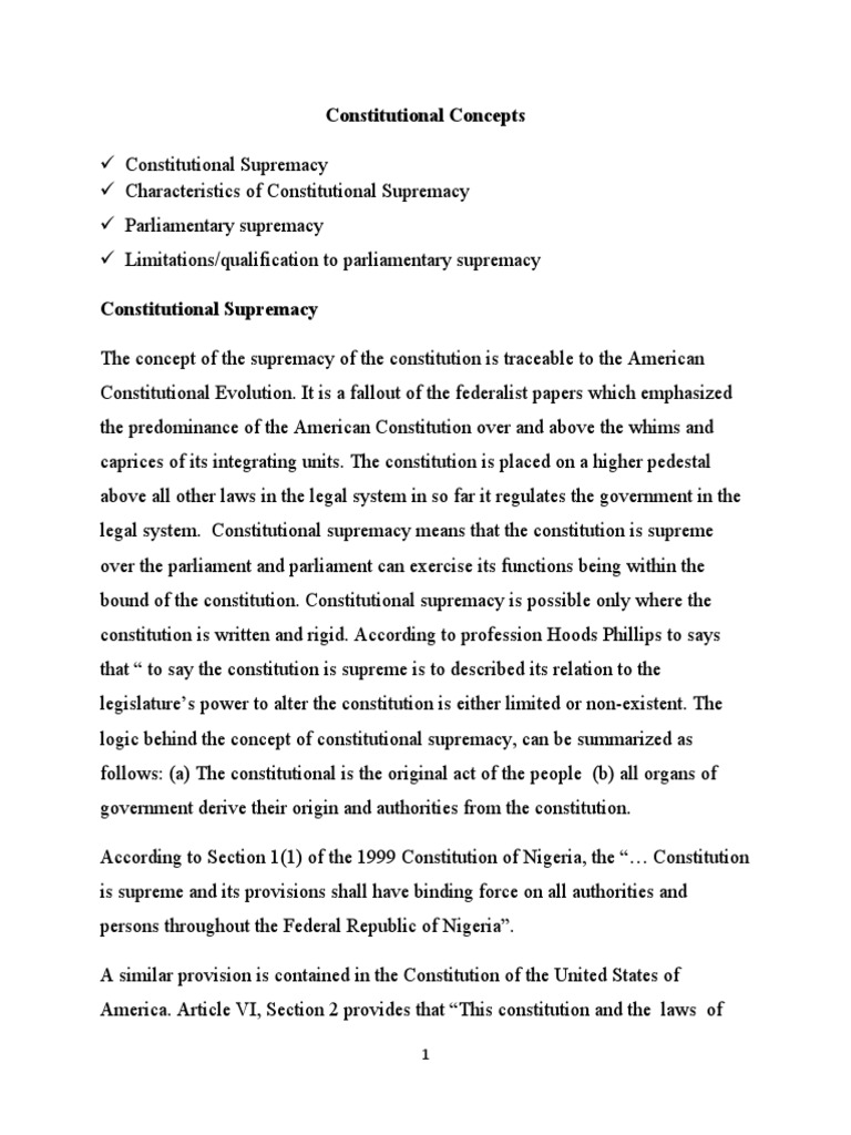 Constitutional Concepts Pdf Constitution Parliament