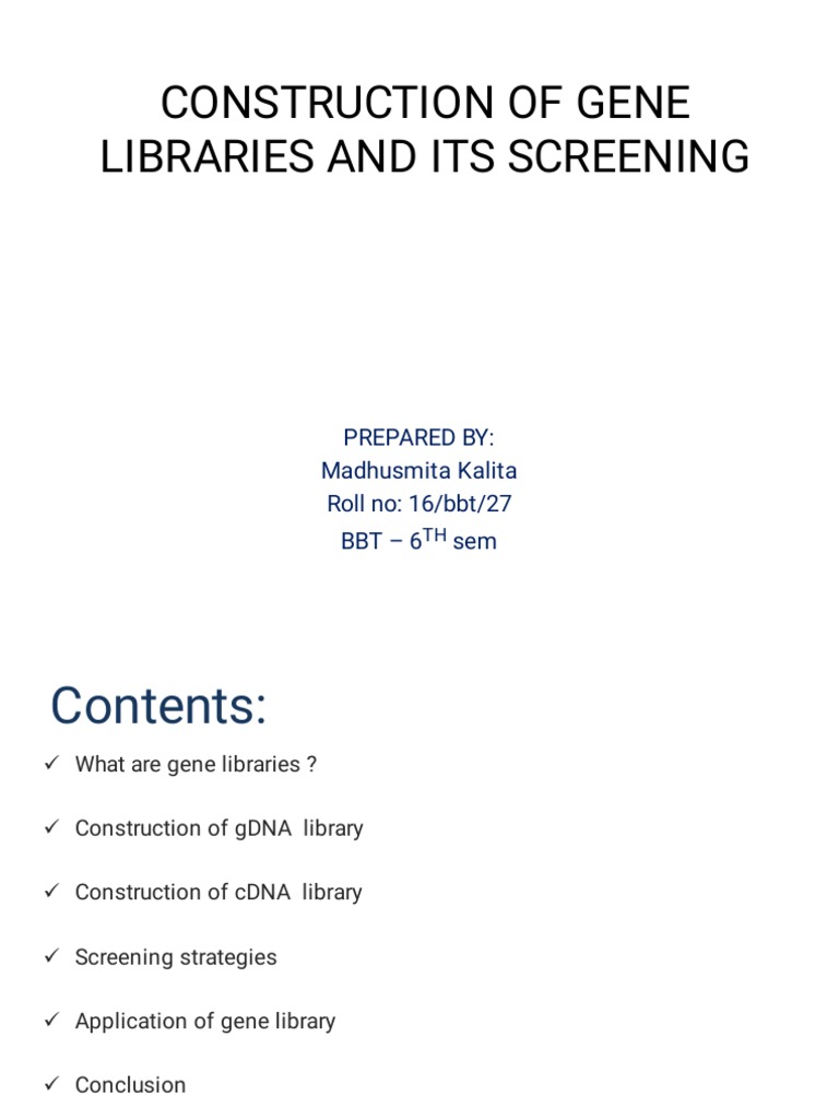 Construction of Gene Libraries and Its Screening | PDF | Complementary ...