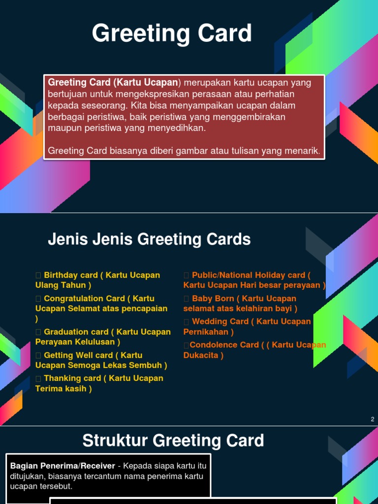 Greeting Card | PDF | Karier & Perkembangan | Seni & Disiplin Bahasa