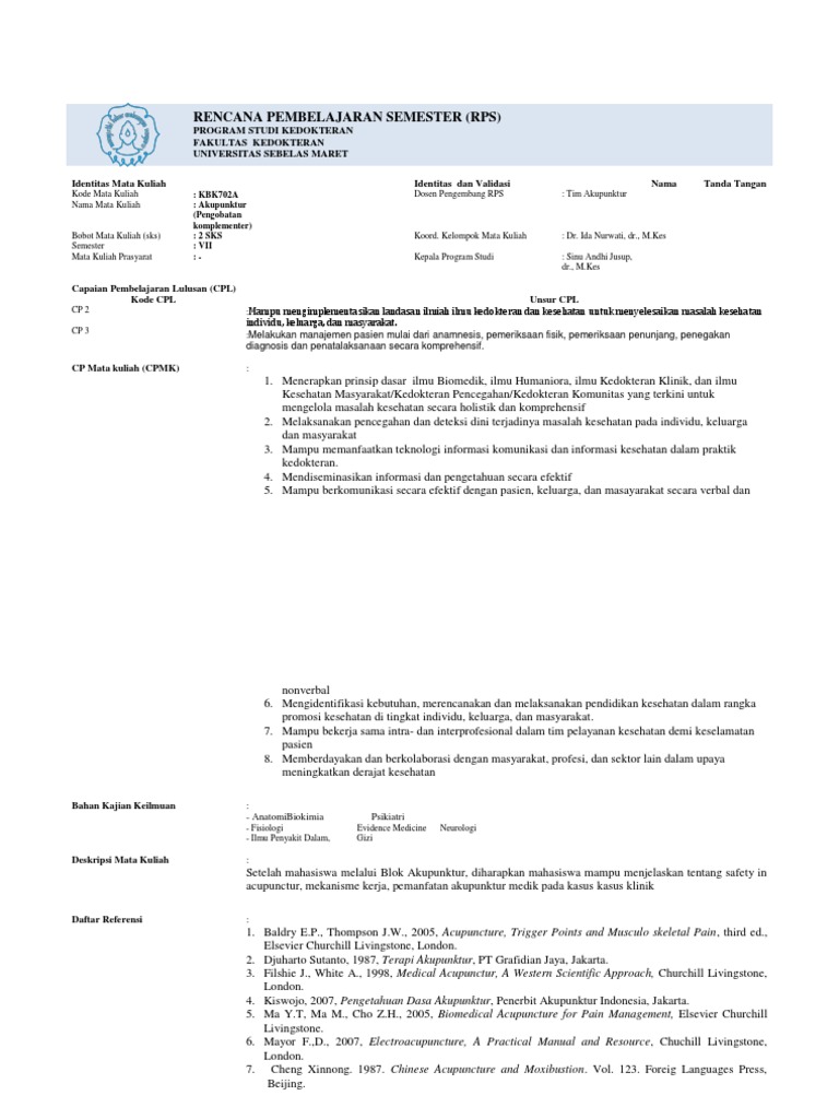 RPS Akupunktur Komplementer Rev | PDF