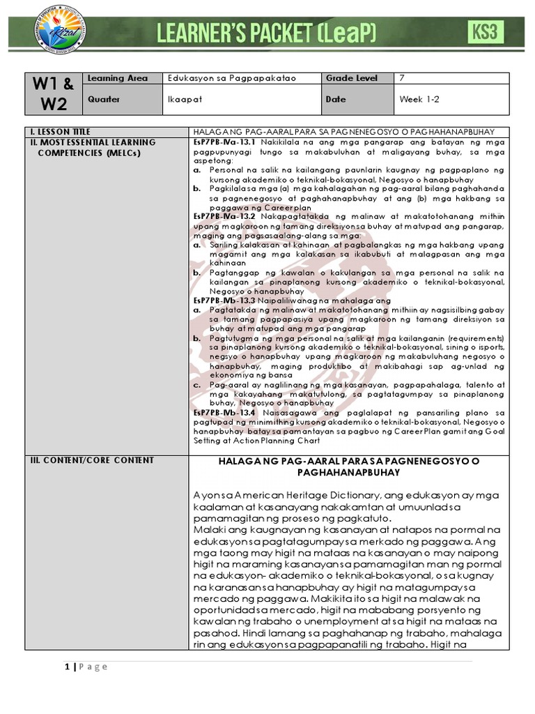 Leap Assessment Esp7 4th Q | PDF