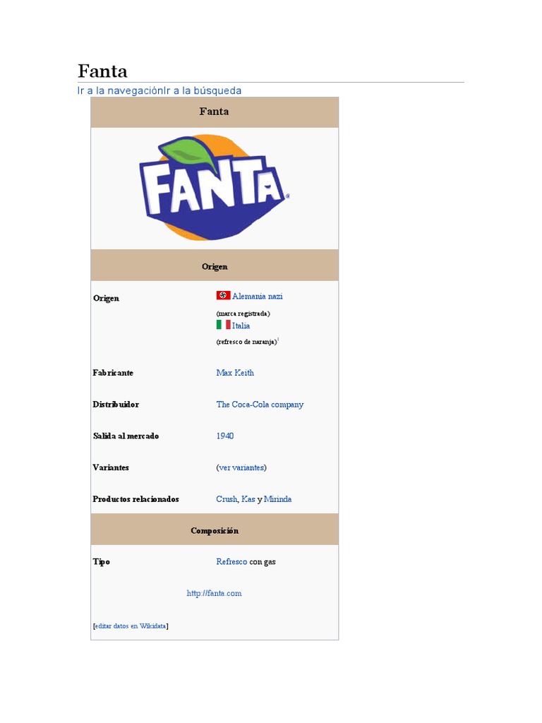 Fanta | PDF | Coca Cola | Bebidas no alcohólicas