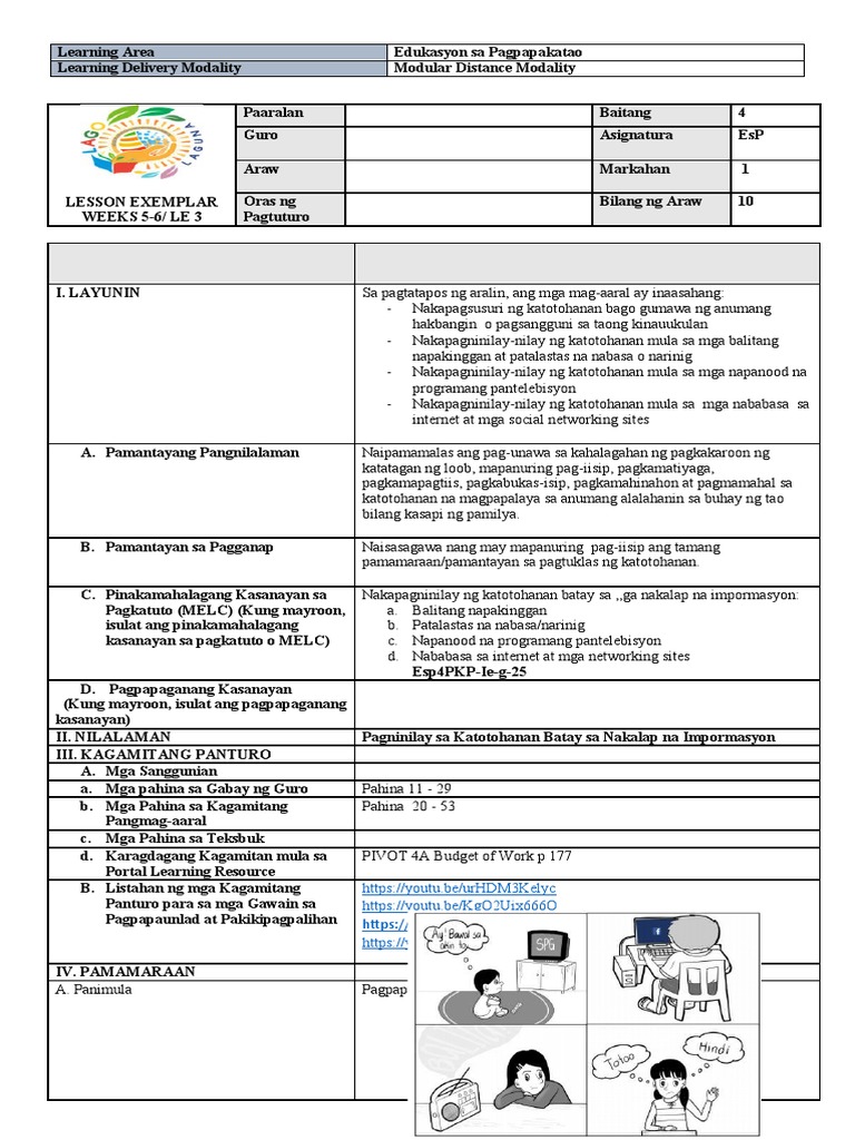 Esp 4 Q1 Melc 3 Weeks 5 6 Pdf