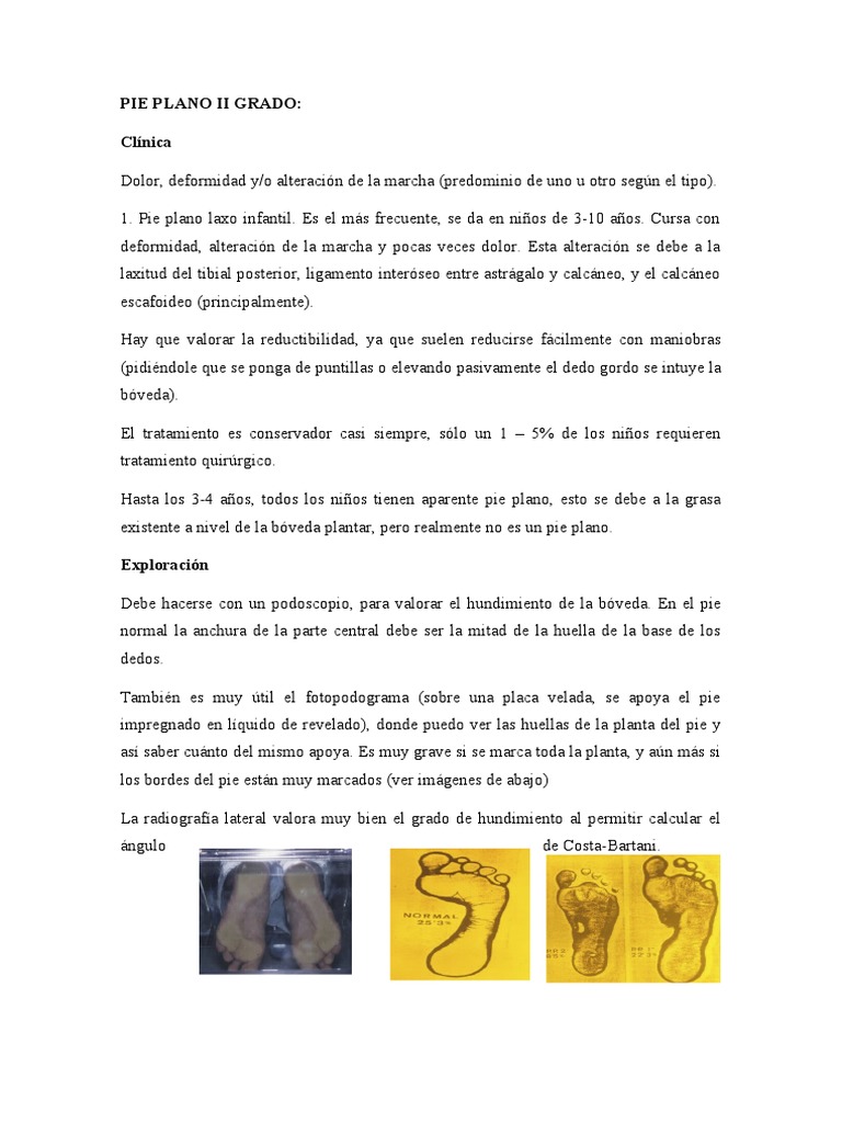 Pie Plano II Grado Caso Clinico | Descargar gratis PDF | Pie ...