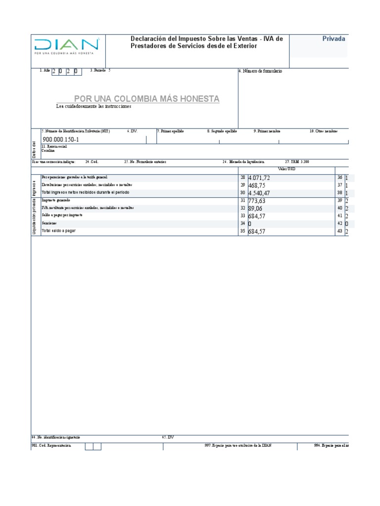 Formulario 325 2021 Unlocked | PDF | Impuesto al valor agregado | Dólar ...