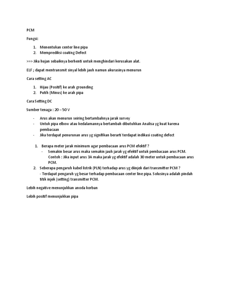 Diskusi PCM, CIPS, DCVG | PDF
