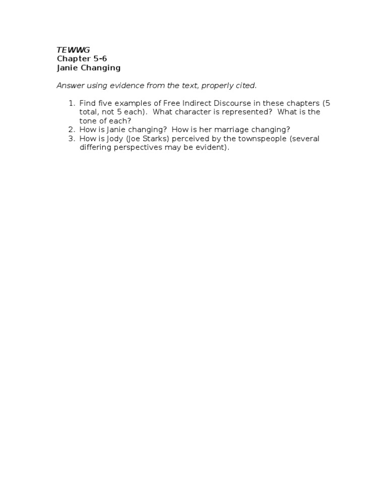 TEWWG - CH 5-6 Janie Change | PDF
