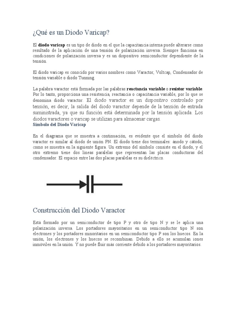 Diodo Varicap | PDF | Diodo | Unión PN
