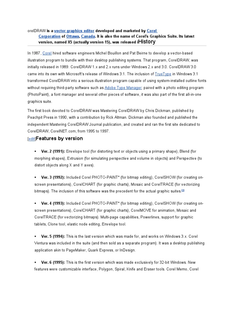 History: Features by Version | PDF | Computer Graphics | Microsoft Windows