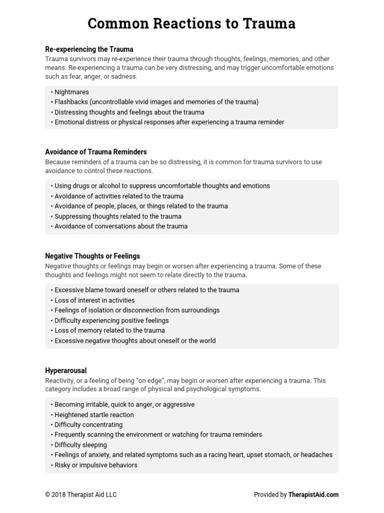 Trauma Reactions | PDF
