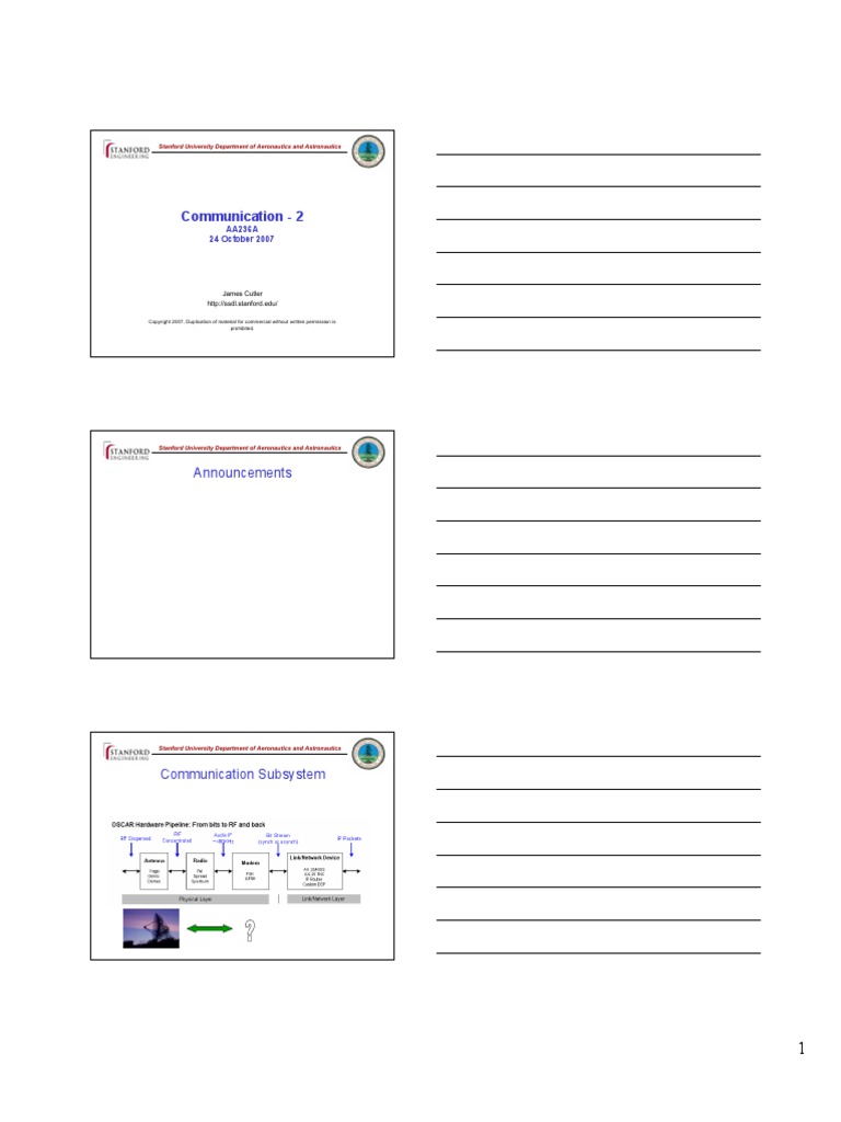 Lecture 10 2007 Handouts | PDF | Channel Access Method | Bandwidth (Signal Processing)