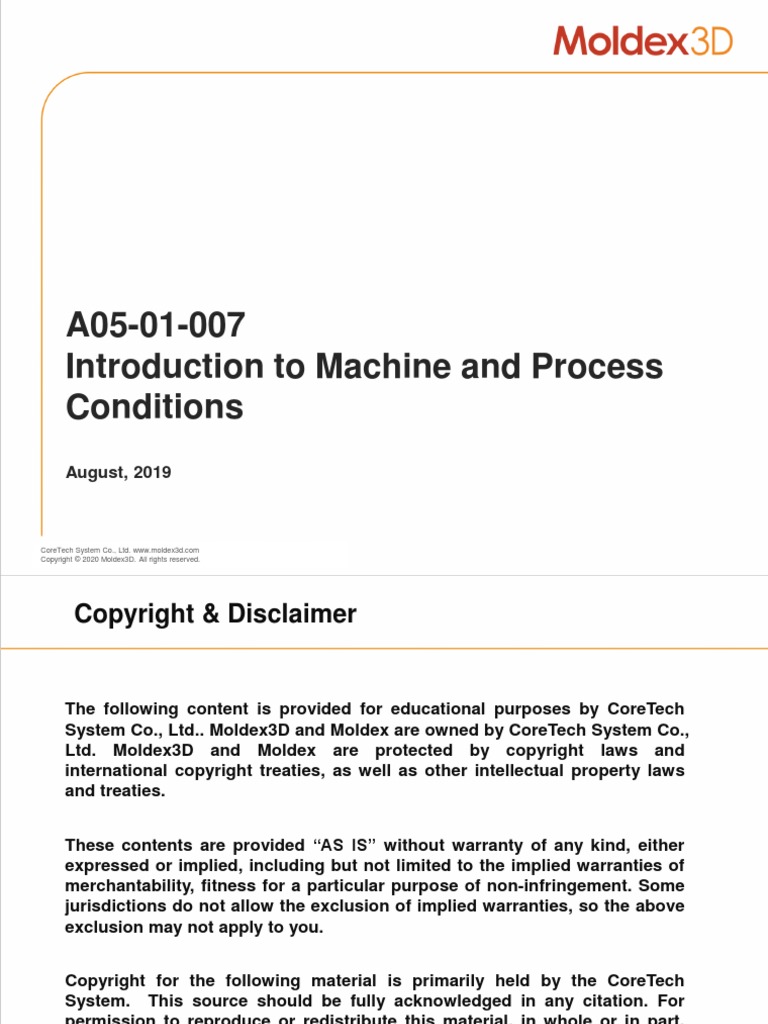 A05-01-007 Introduction To Machine and Process Conditions: August, 2019 | PDF | Coolant | Chemistry