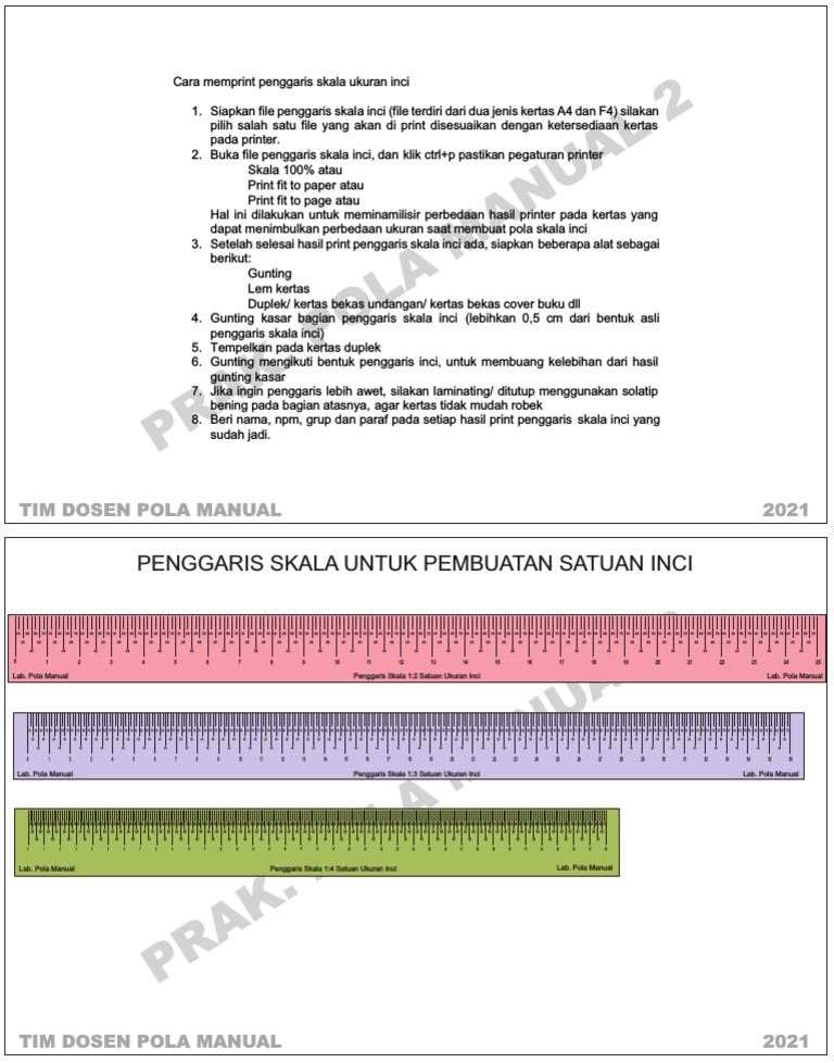 Penggaris Skala Inci F4 | PDF