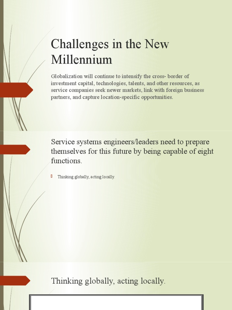 Challenges in The New Millennium | PDF | Innovation | Resource