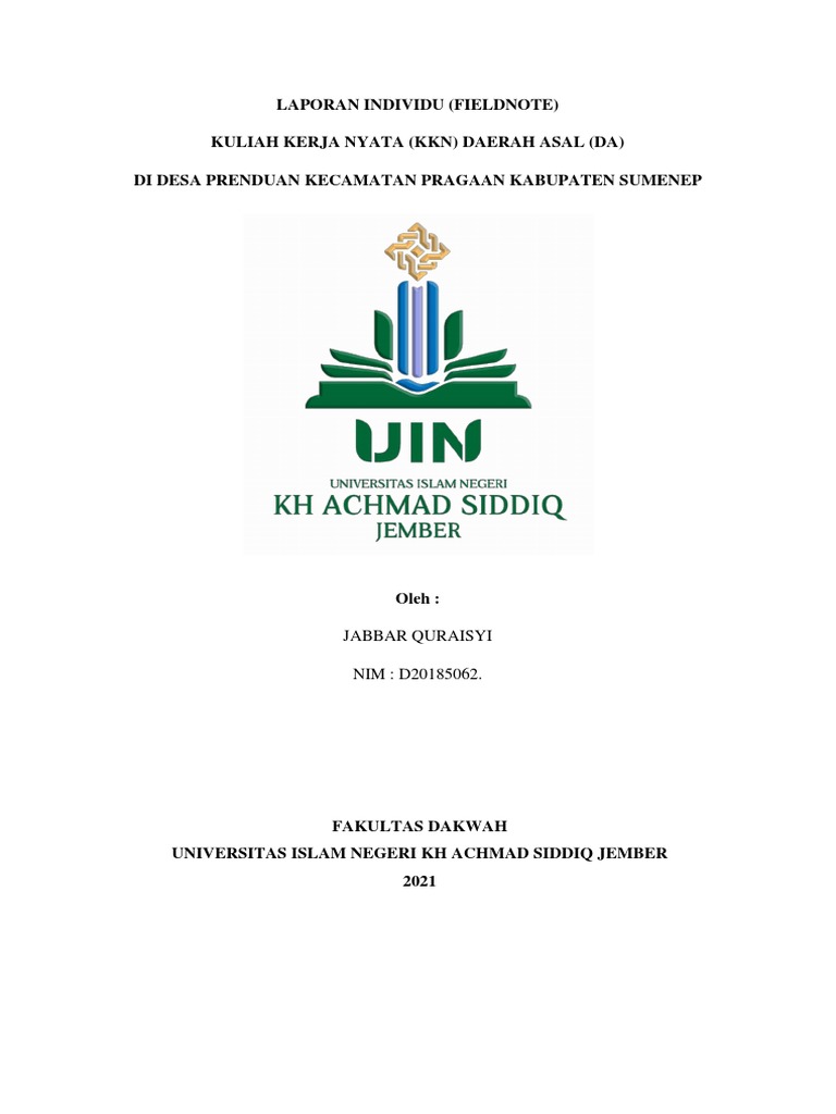Field Note KKN Jabbar | PDF