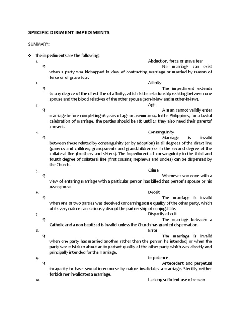 Canon Law: Marriage Impediments Explained | PDF | Marriage | Social ...