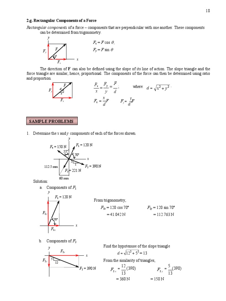 Rectangular Components | PDF | Triangle | Trigonometric Functions