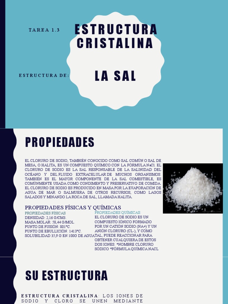 Estructura Cristalina | PDF | Cloruro de sodio | Sal (química)