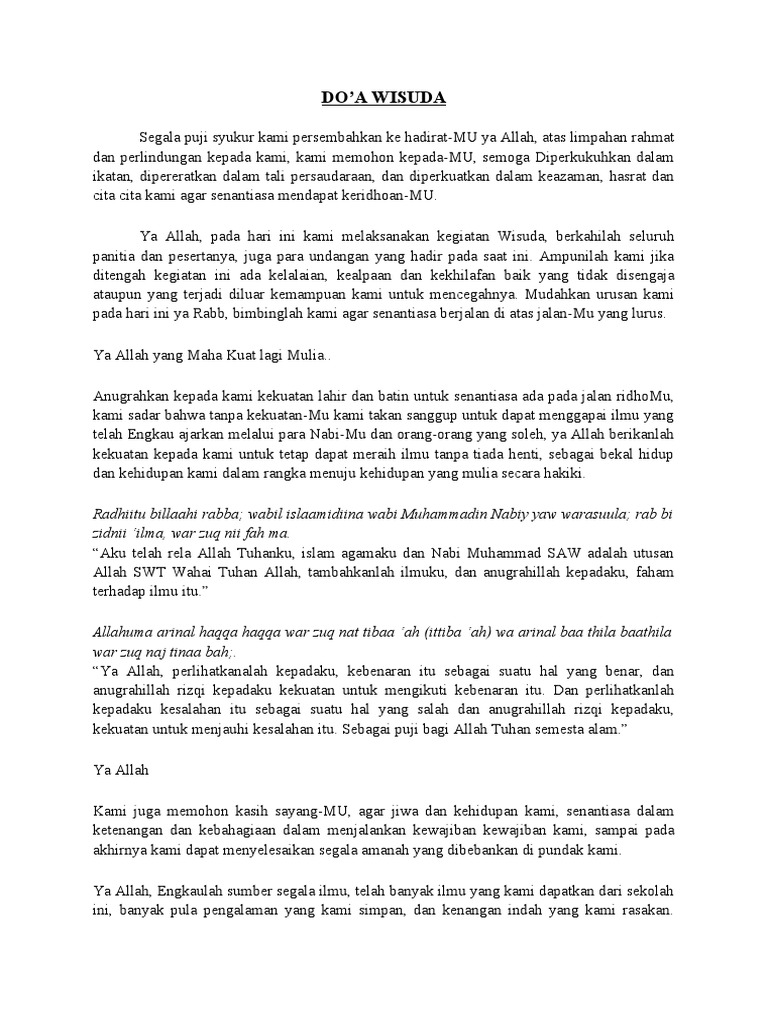 Doa Wisuda untuk Kesuksesan dan Berkah | PDF | Kesehatan Holistik ...