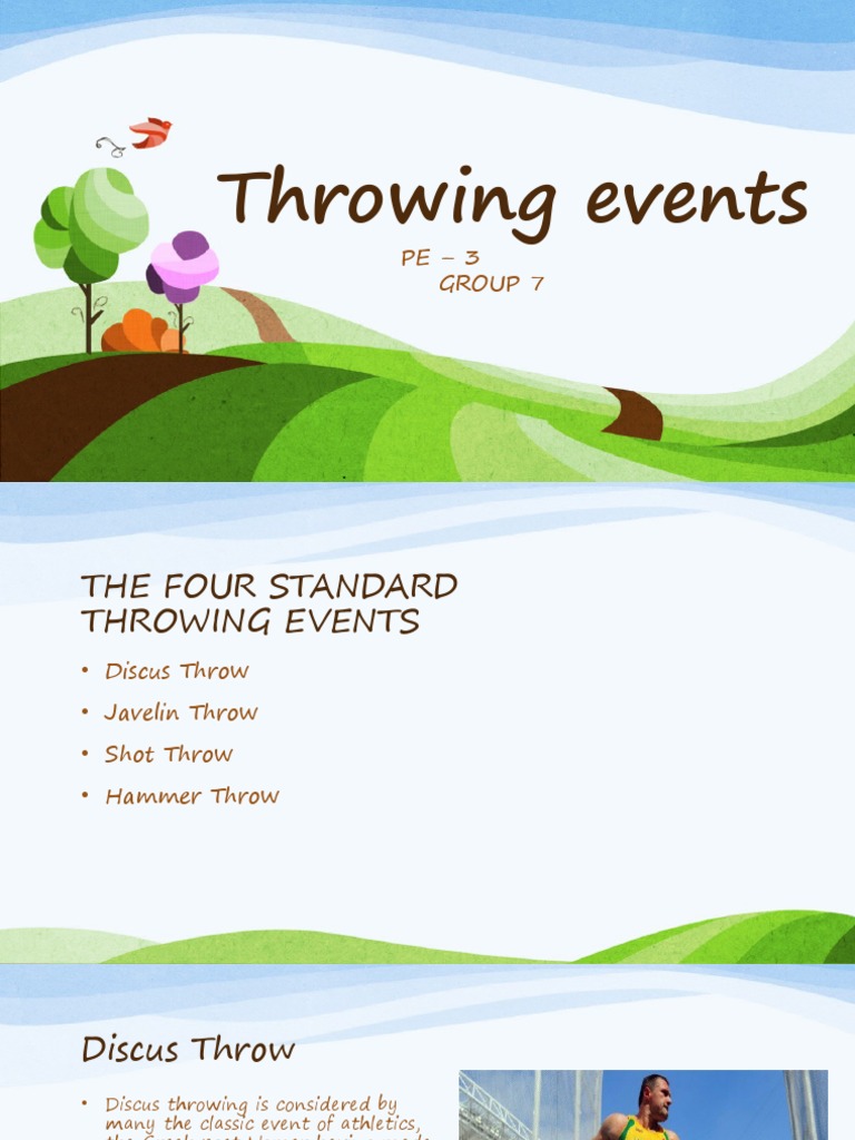 Throwing Events: PE - 3 Group 7 | PDF | Games Of Physical Skill | Individual Sports