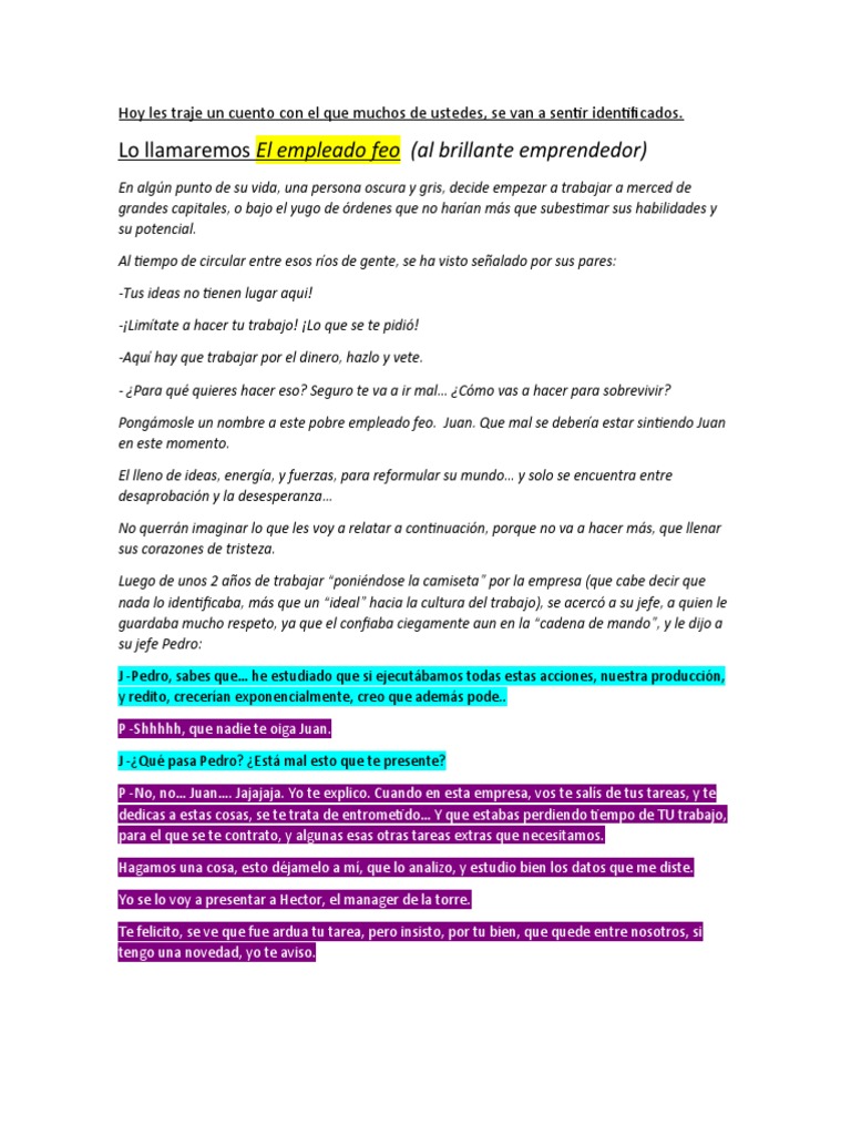 Juan, El Empleado Feo | PDF