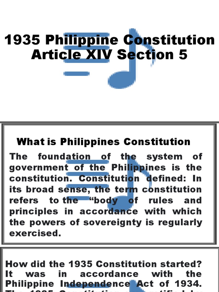 1935 Philippine Constitution Article XIV SECTION 5 | PDF