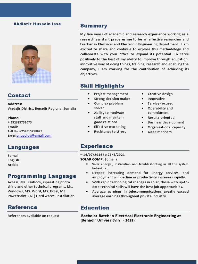 Abdiaziz Hussein Isse: Address | PDF | Somalia