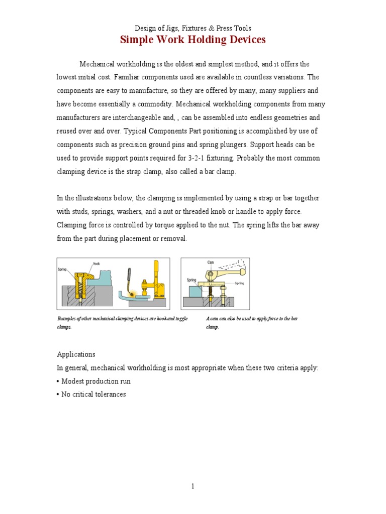 03 Work Holding Devices | PDF | Machining | Mechanical Engineering