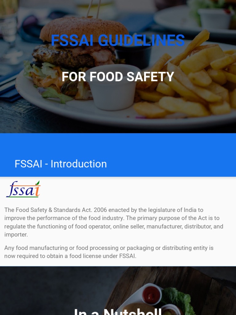 FSSAI Guidelines for Food Safety in India | PDF | Lifestyle