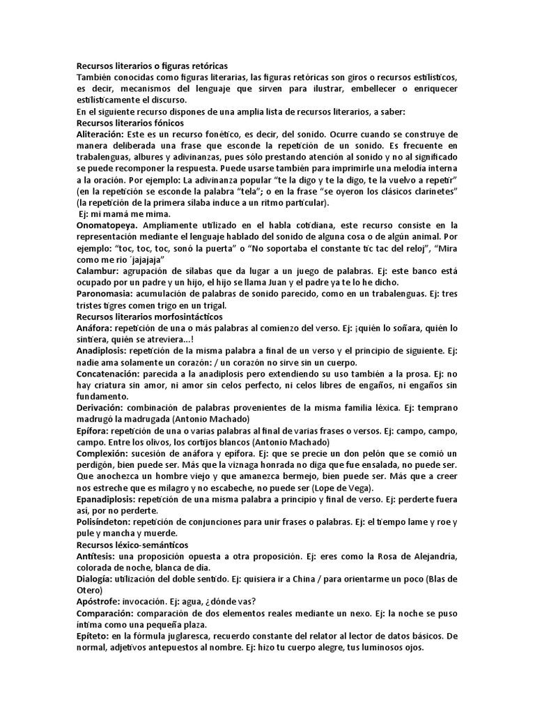 Figuras Retóricas: Guía Completa | PDF | Metáfora | Lingüística