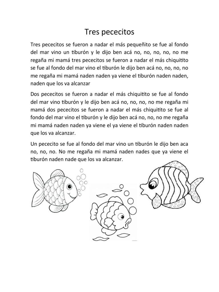 Canción Los Tre Pecesitos | PDF