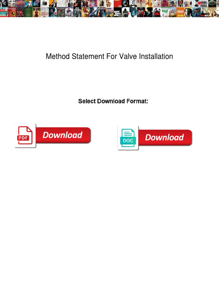 Method Statement For Valve Installation | PDF | Valve | Pipe (Fluid Conveyance)