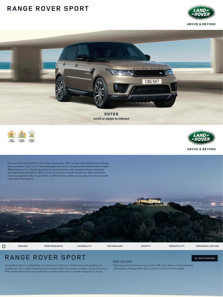 Range Rover Sport Brochure 1L4942200000BINEN01P Tcm297 856658 | PDF ...