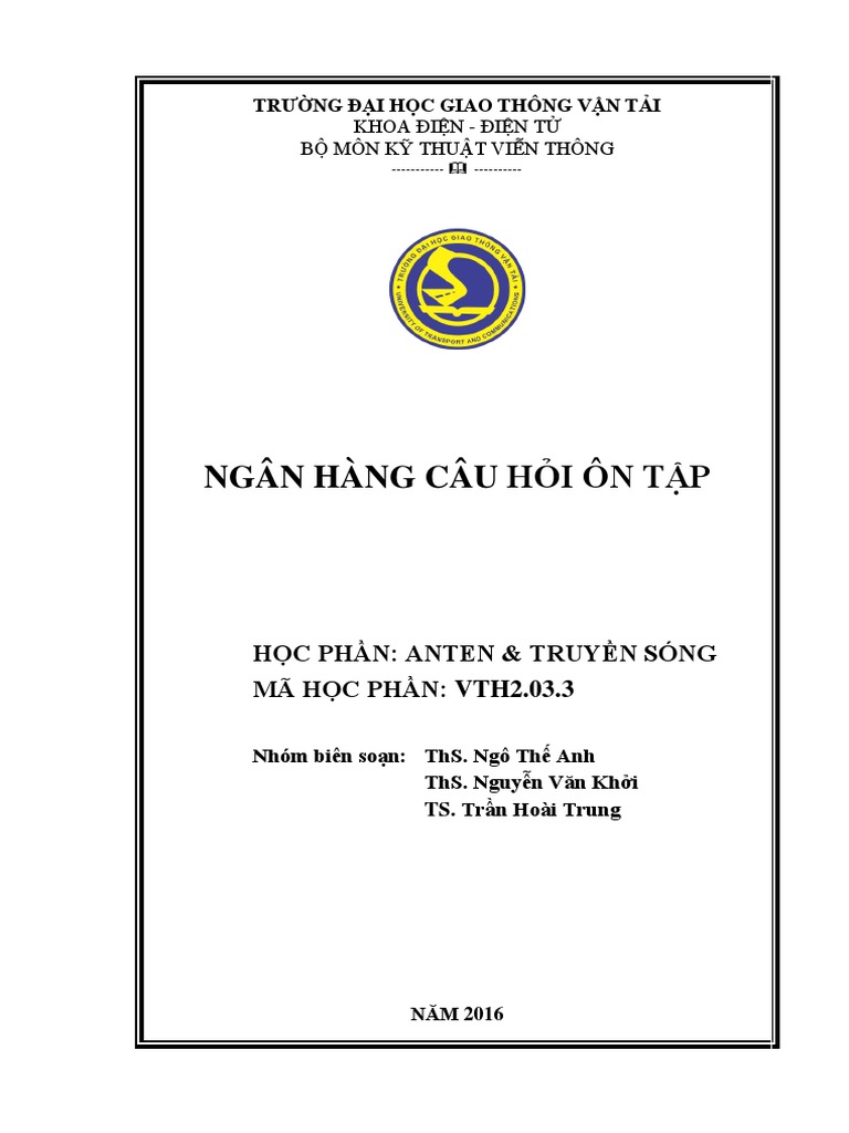 Ngan Hang Cau Hoi On Tap Anten & Truyen Song | PDF