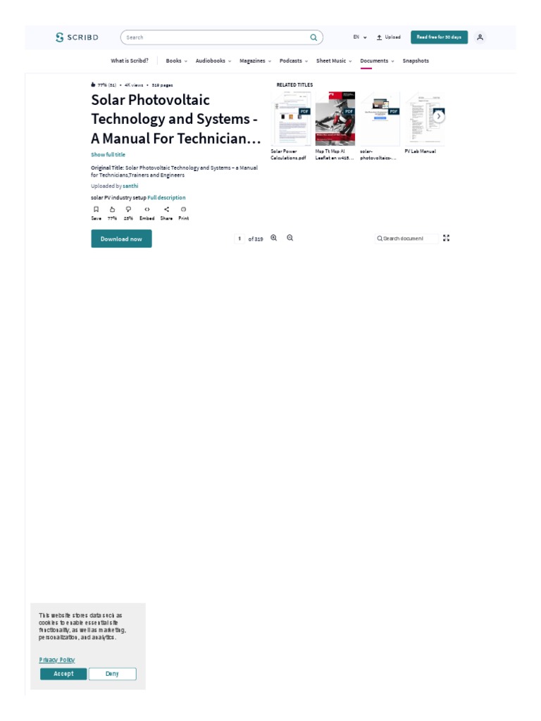 WWW Scribd Com Document 375328803 Solar Photovoltaic Technology and ...